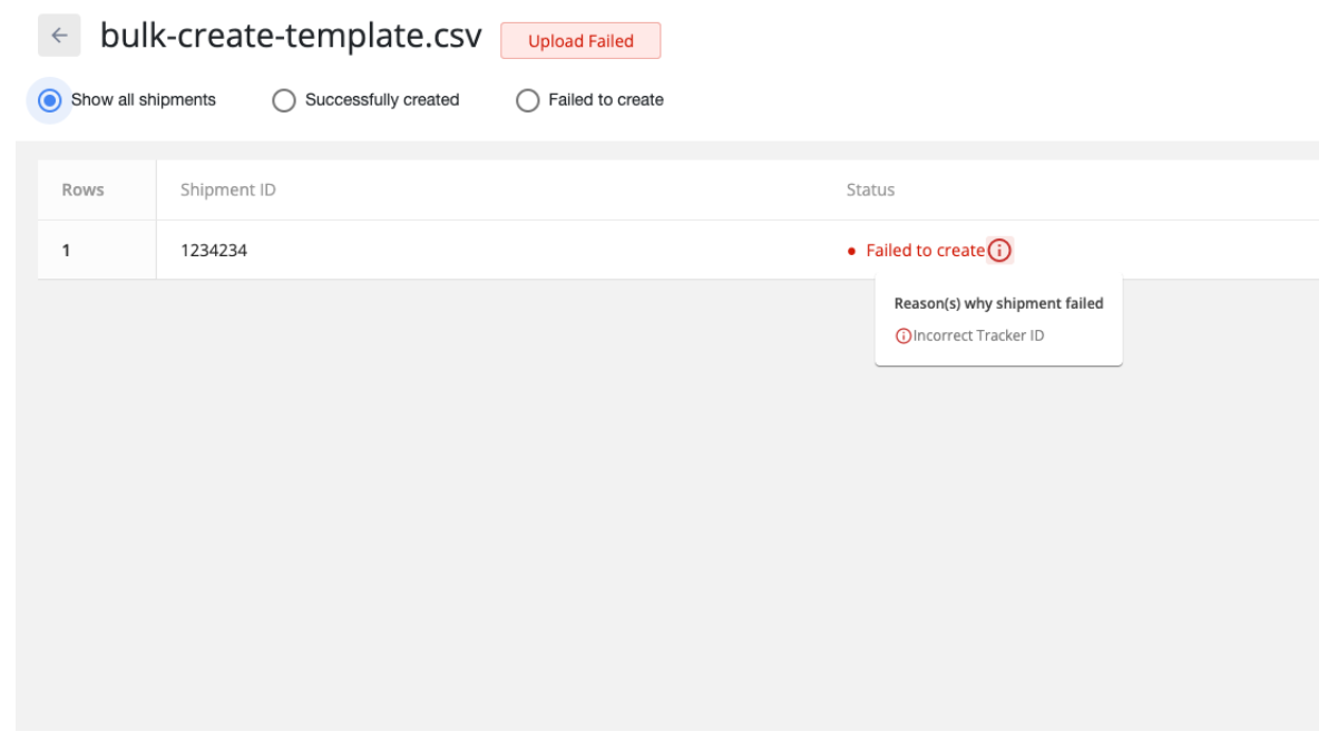Shipment Csv Upload